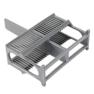 uxcell Microscope Slides Rack 24 Positions Polypropylene Staining Rack Gray for Research Experiments