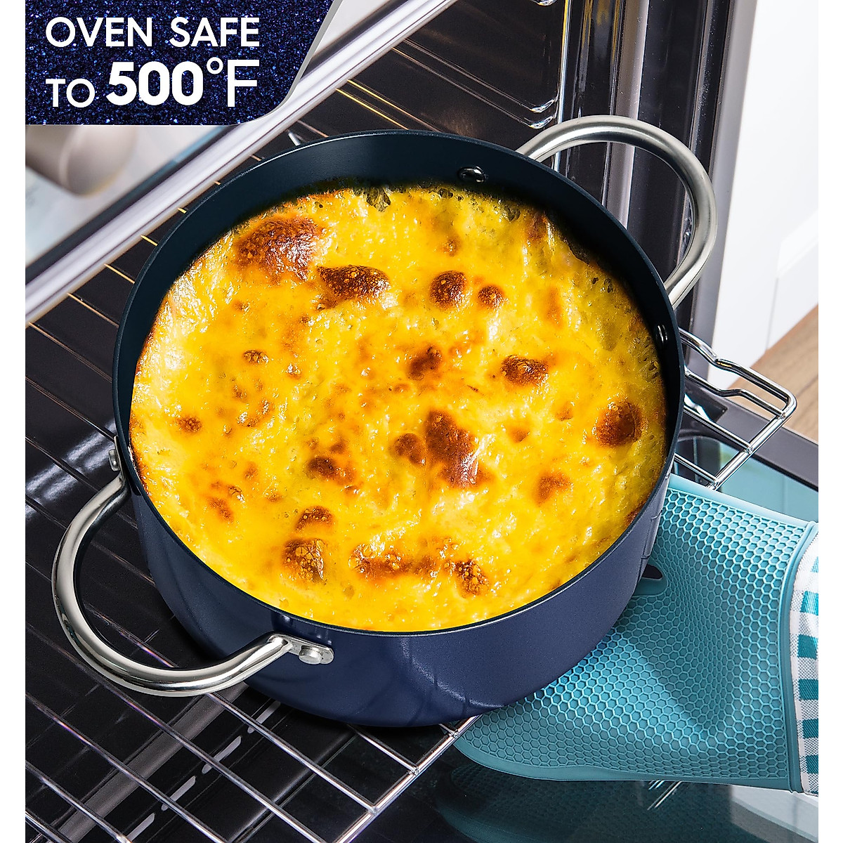 MICHELANGELO 6 Quart Stock Pot with Lid, Non Toxic Cooking Pot, Ceramic Soup Pot with Lid, Non Stick Pot with Stainless Steel Handle, Induction Compatible