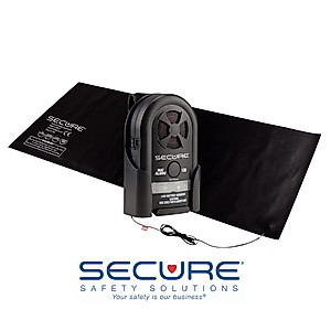 Secure Bed Exit Alarm Set with Floor Mat Sensor and Patient Alarm Monitor for Elderly Senior Fall and Wandering Prevention - Bed Alarms and Fall Prevention for Elderly (24" x 60" Floor Mat Sensor)