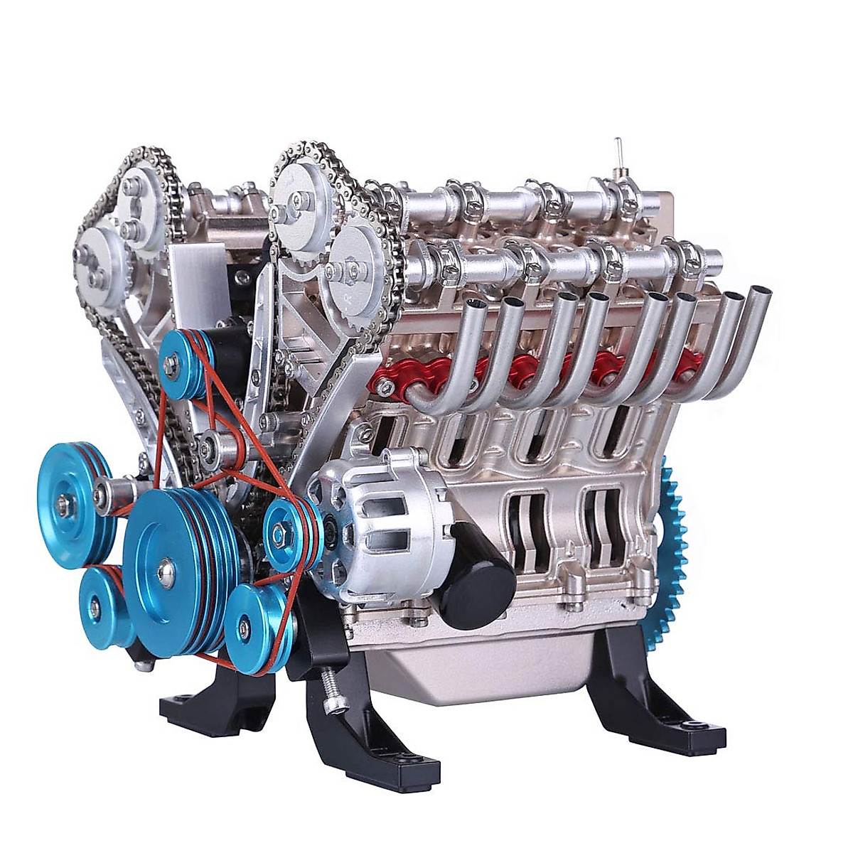 PeleusTech V8 Engine Model 500+Pcs 1:3 DIY Metal Mechanical Engine V8 Model Building Kit Car Engine Model for Adults, Men