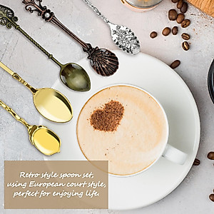 HOSTK Retro Coffee Spoons, Creative Tableware Dessert Spoons, Crystal Alloy Spoons, Vintage Carved Tea Spoons for Coffee Sugar Ice Cream Dessert Cake Soup Party Supplies Home Office(18 Pieces)