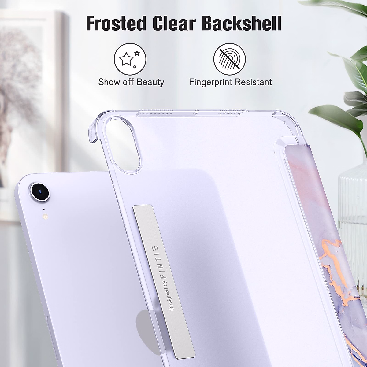 Fintie SlimShell Case for iPad Mini 7 (A17 Pro) 2024 / iPad Mini 6 2021, [Magnetic Clasp] Lightweight Stand Case w/Translucent Frosted Back Cover for iPad Mini 7th/6th Generation 8.3", Lilac Marble