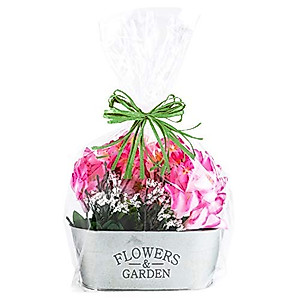 Purple Q Crafts Clear Basket Bags 16” x 24” Cellophane Gift Bags, Small 1.2 Mil Thick (20 bags)