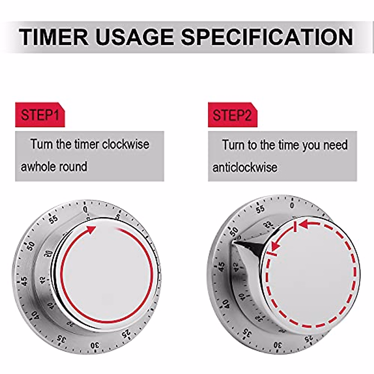 Kitchen Timer Tiger Magnetic Countdown Clock for Cooking Teaching Studying