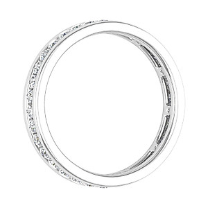 1/2 Carat Channel Set Diamond Wedding Eternity Ring Band in 14K White Gold (Ring Size 6)