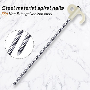 teyixyi TEYIXYI Tent Stakes,Camping Stakes 25cm Heavy Duty Tent Nail,Galvanized Steel Pegs Pop Up Tent Stakes Pegs with Night White Silver A01 A01