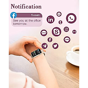SHANG WING Smart Watches for Women Compatible with iPhone Android Phones, LYNN2 Slim Women's Watch Fitness Tracker Digital Watch with Heart Rate Monitor Pedometer Step/Sleep Tracker Waterproof Pink