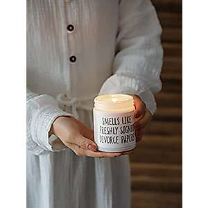 Funny Divorce Gifts for Women, Freshly Signed Divorce Papers Scented Candle, Unique Divorce, Break Up Gifts for Best Friends, Sister, BFF, Coworkers, Her