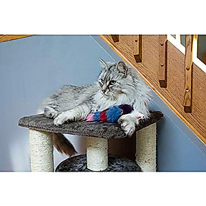 Iconic Pet Set of 2 Fur Weasel Toy(One Brown/White, One Multicolored) with Squeaker for Pets, Best Pet Play Toy for Dogs and Cats, Fun Cat Toys, Dog Toys to Beat Boredom and Satisfy Hunting Instincts