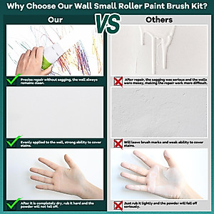 White Paint for Walls - Wall Small Roller Paint Brush, White Wall Repair Rolling Brush Set, 2-in-1 Small Roller Brush Wall Repair Tool for Covering Graffiti, Stain, Renovation on Walls - 120g