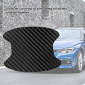 kingsea 4PCS Car Door Handle Scratch Protector,TPU 3D Carbon Fiber Texture Car Door Handle Paint Scratch Protector Sticker Universal (Style 7)