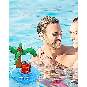 CPTC Floating Drink Cup Holder for Pool,10 Pack Inflatable Drink Holder Drink Floats Drink floaties for Swimming Pool Party