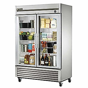 True T-Series 2-Glass Full Door Reach-In 49 Cu Ft Refrigerator