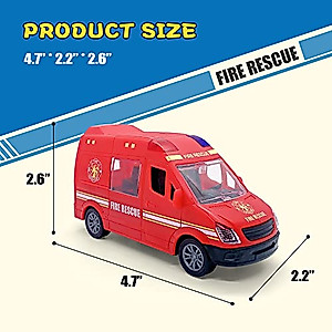 Wikineon Garbage Truck, Police Car Ambulance Toy, Toy Food Truck, Kids Toys Cars,Toddler Toys, Green Toys as your little One's Garbage Truck Toys Police Car Toy Food Van Collection Age 3+, Red Color