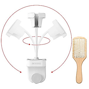 Cosermart Hair Dryer Holder Wall Mount, Self Adhesive Hair Tool Organizer Storage, Adjustable Blow Dryer Holder 360 Degree Rotation, Hands Free, Bathroom Hair Accessories Organizer(Comb Included)
