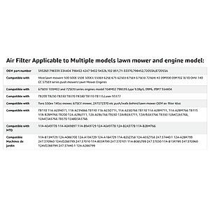 Air Filter for Toro Recycler 22 inch 20332 20333 20334 20339 20340 lawn mower (2 air filters, 1 spark plug, 1 spring)