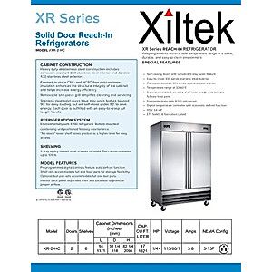 Xiltek New 54" Commercial Reach-In All Stainless Steel Full Refrigerator Cooler 47 cu. Ft.
