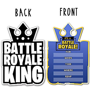 ukebobo 30 Gaming Party Invitations Card with Envelopes - Double Sided - Video Game Invitations - Game Party Supplies