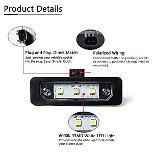 Gempro License Plate Light, 2Pcs LED License Plate Tag Lamp Assembly For Ford Mustang Focus Fusion Flex Taurus Lincoln Mercury Lincoln