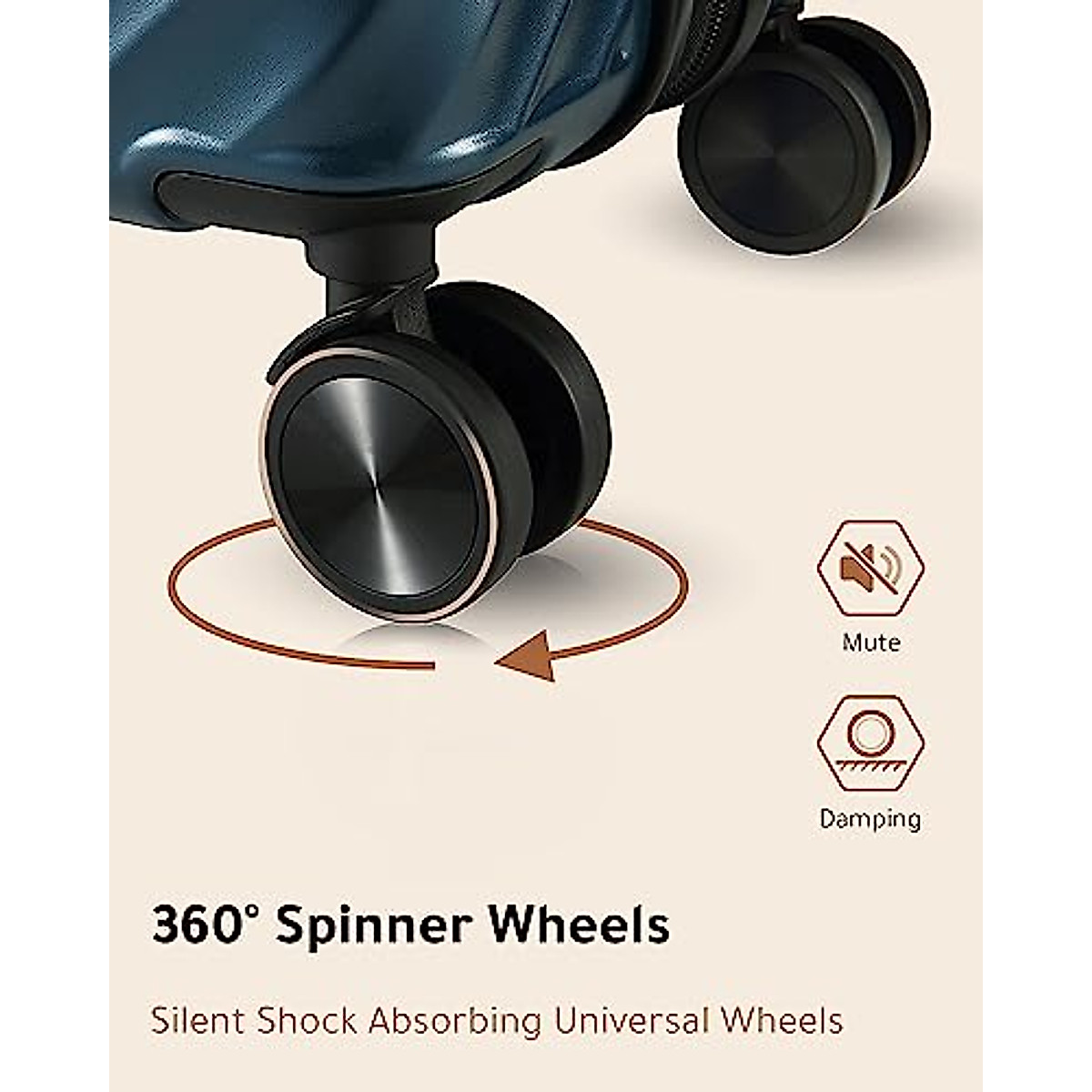 PC 3 Piece Luggage Sets with Spinner Wheels - Expandable Hard Suitcases with Wheels - Travel Luggage TSA Approve (Blue Suitcase)