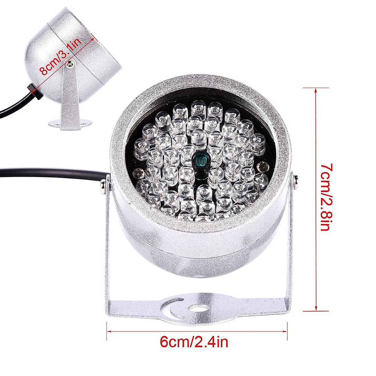 Outdoor Camera IR Illuminator Lights, DC 12V 1A CCTV IR Night Vision Illuminator Camera 48 LED Waterproof Replacement for Electronic Police Snapshot System Traffic Junctions