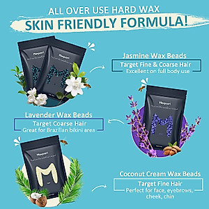 Maxpearl Home Digital Waxing Kit - 7 Packs of Hard Wax Beads for All Over Body Hair Removal + Digital Wax Warmer + Waxing Applicators