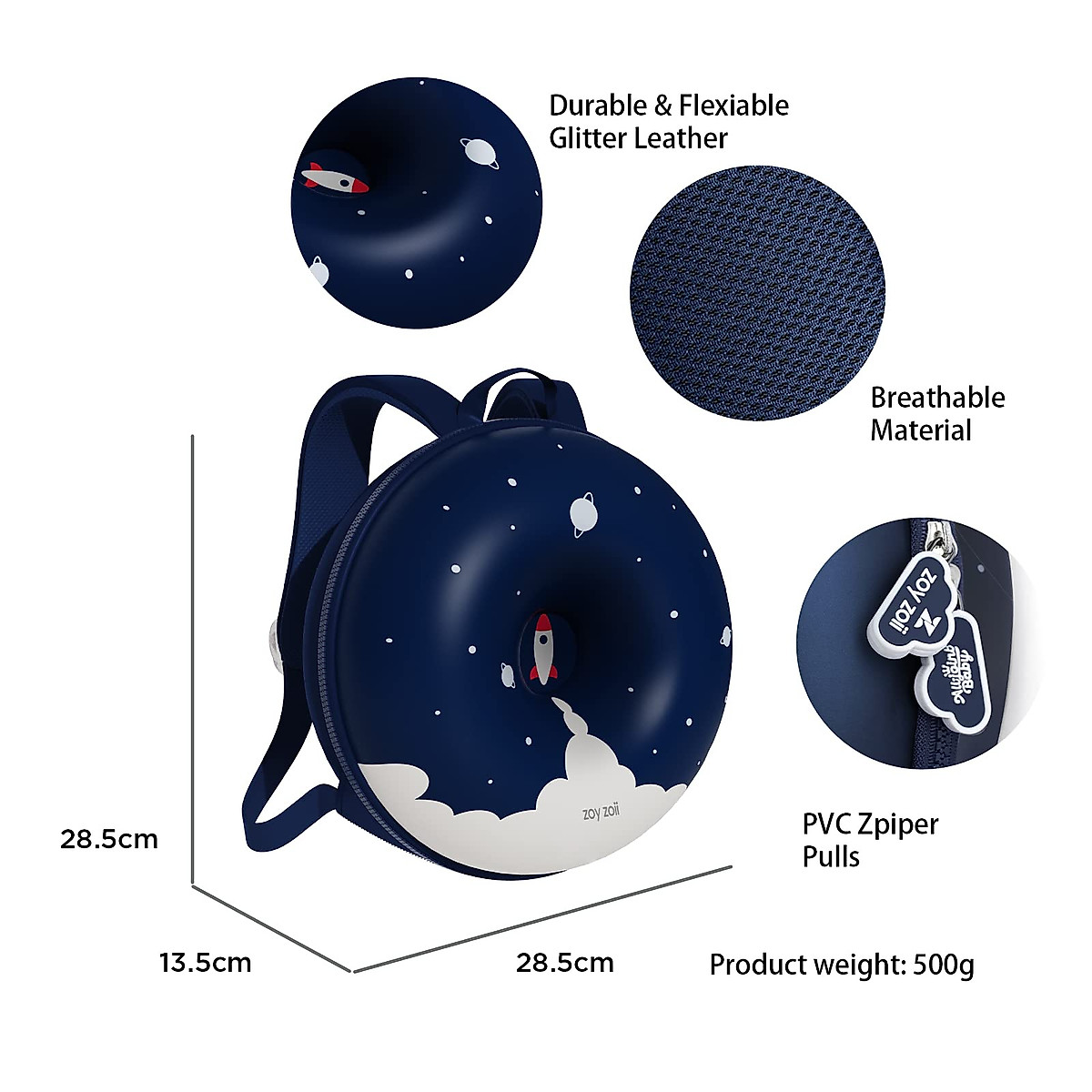 Zoy zoii Kids Backpack, Elegant and Cute Toddler Backpack for Little Boys,Girls Children Preschool Backpack - Donut Series Space