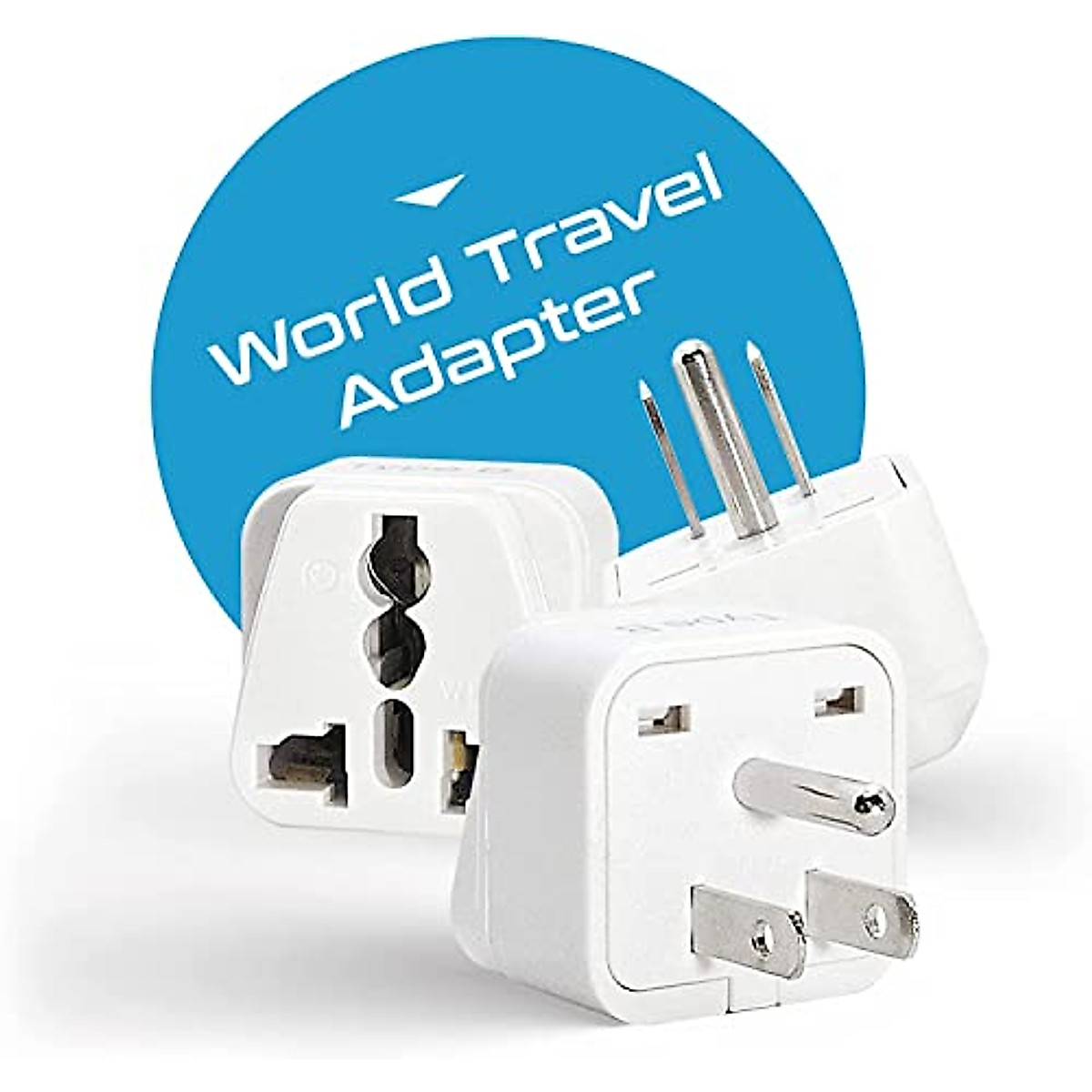 Ceptics Adapter Plug Set for World Wide International Travel Use - Grounded Safe - Works with Cell Phones, Chargers, Batteries, Camera, and More
