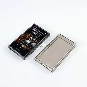 Soft Clear TPU Protective Shell Skin Case Cover for Sony Walkman NW-A300 Series NW-A306 NW-A307 (Clear Black case and Glass)