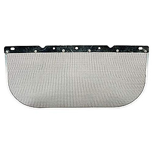 MSA 10158822 V-Gard Visor - General Purpose (Non-Impact), Aluminium-Edged Steel Mesh Eye Protection, Metal Frame, 8" x 16.5", Protects Against Flying Debris, Durable & Replaceable Hard Hat Accessory