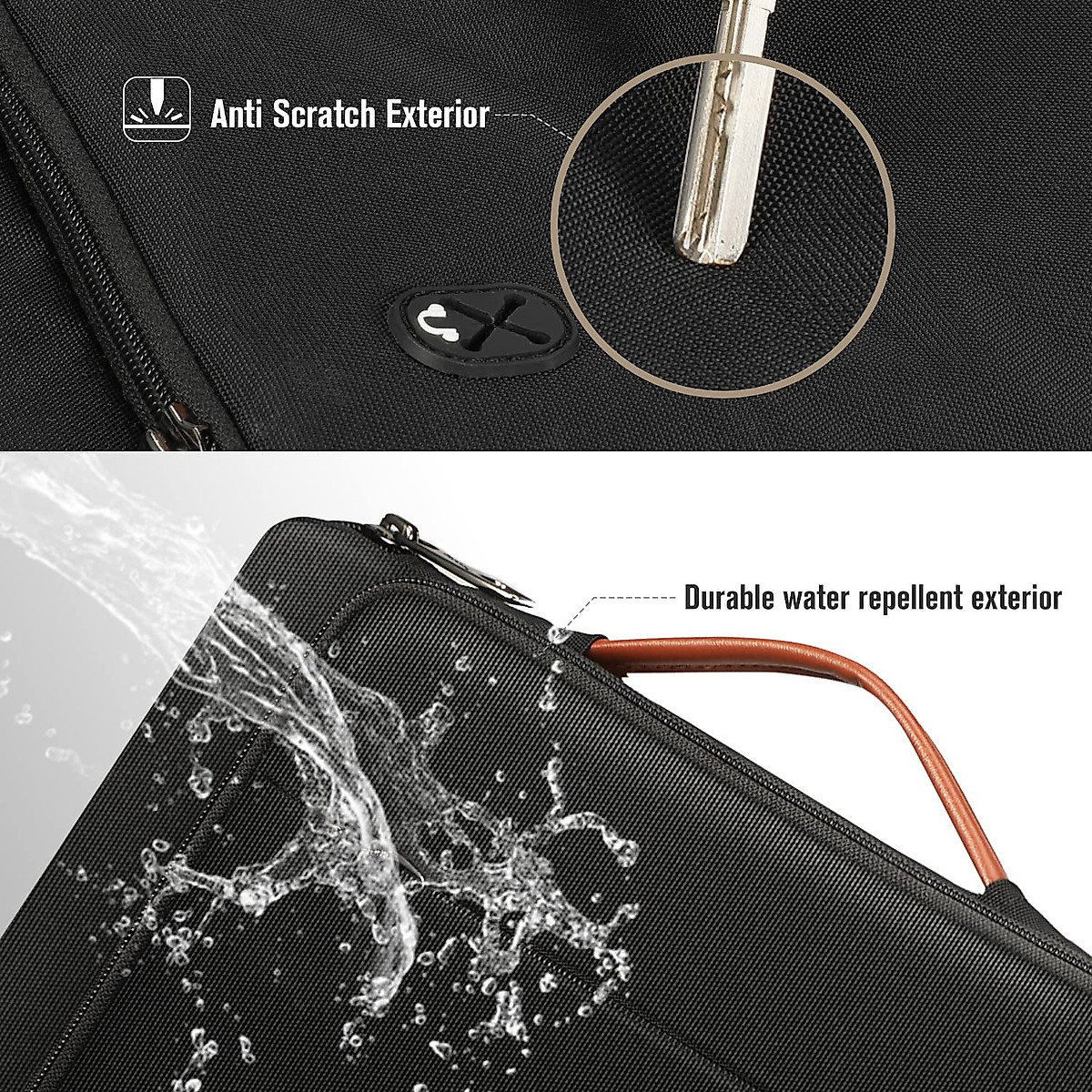 FINPAC 12.9-13 Inch Tablet Laptop Sleeve Case, Briefcase Shoulder Bag for MacBook Pro 14, iPad Pro 12.9 2018-2022, MacBook Air 13 2018-2022, MacBook Pro 13 2016-2022, Surface Laptop Go, Black