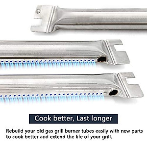 Hongso 13-Pcs Stainless Steel Flavorizer Bars and Burner Tube Kit Replacement for Weber Genesis I - IV, Genesis 1000-5000, Genesis Platinum I & II, with Side Control Panel, 5 pcs 23-3/8" 8 pcs 15-7/8"