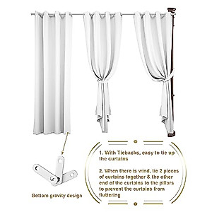 HERBED Outdoor Curtains for Patio 1 Panel Summer Life is Better Under The Plam Waterproof Privacy Outside Curtain Sun Blocking Grommet Blackout Drapes for Porch Gazebo Pergolas Balcony 52x108 Inch