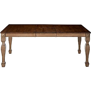 Pilaster Designs Indoor Home Decorative Furniture Joanna 8 Piece Extendable Dining Set, Brown Wood & Polyester (Table, Six Queen Anne Back Chairs & Buffet Server)