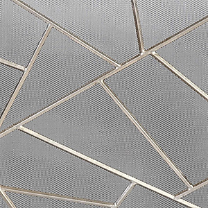 Modern Abstract Silver Panels Fireplace Screen | Tiled Shapes Champagne