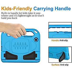 BMOUO Kids Case for Samsung Galaxy Tab A7 10.4 inch 2022/2020 (SM-T500/T503/T505/T507) - with Built-in Screen Protector, Shockproof Light Weight Handle Stand Galaxy Tab A7 10.4 Case for Kids, Blue