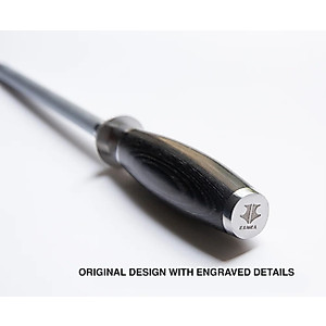 KANKA Sharpening Rod - Honning Tool. Premium 9 inch High Carbon Stainless Steel rod. Pakka Wood Handle. Easy to Use Honer for Knives and blades.