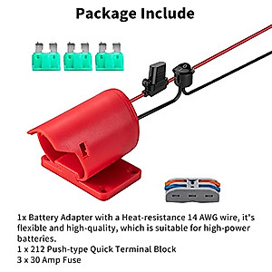 Power Wheels Adapter for Milwaukee 12V M12 Battery Adapter with Fuse & Switch,14 Gauge Wire Power Convertor for DIY RC Trucks, RC Toys, Robotics, Work Lights