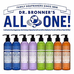 Dr. Bronner's - Organic Lotion (Peppermint, 8 Ounce) - Body Lotion and Moisturizer, Certified Organic, Soothing for Hands, Face and Body, Highly Emollient, Nourishes and Hydrates, Vegan, Non-GMO