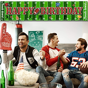 Football Birthday Party Decorations Birthday Sports Themed Backdrop Banner Supplies Super Football Game Fan Supplies Game Sports Fan Birthday Party Supplies Boy Favors (70.8 x 15.7 Inch)