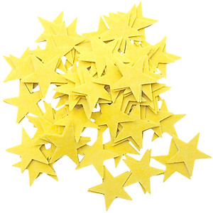 Playfully Ever After 1.5 and 3 inch Combo Size Stiff Felt Stars 46pc (Yellow)