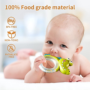 Bu-buildup 9 pcs Baby Rattle Teething Toys, Baby Rattles Toys, Infant Shaker with Storage Box, Grab and Spin Rattles for Newborn Girl Boy, Odorless Infant Toys for Babies 0-6-12 Months