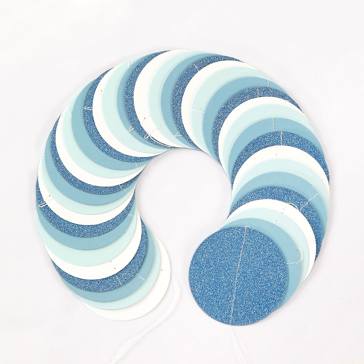 Light-Baby Dusty-Blue White Party-Decoration Garland - 52ft Baby Boy Shower Birthday Streamers,Graduation Bachelorette Bridal Christmas Banner Decor Lasting Surprise