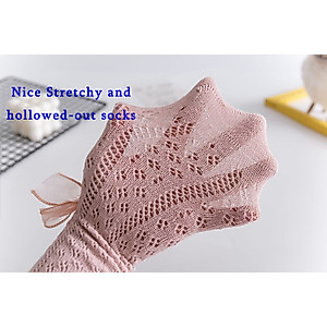 CHUNG Baby Girls Cotton Tights Thin Hallow Summer with Bowknot Lace Fashion Toddler Crochet Footed Legging (1-2 Years, White)