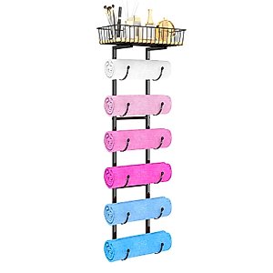 Simple Trending Wall Towel Rack for Rolled Towels, Mount Towel Holder for Bathroom Organizer, Black