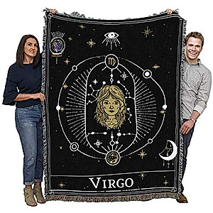 Pure Country Weavers Zodiac - Virgo Tarot Card Blanket - Gift Tapestry Throw Woven from Cotton - Made in The USA (72x54)