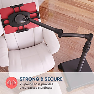 LEVO G2 Deluxe iPad Rolling Floor Stand Cart Kiosk for Residential and Commercial use iPads, iPad Mini, iPad Pro, Galaxy, Nexus, Surface Pro, Fire, and Other Tablets and eReaders Gunmetal Color