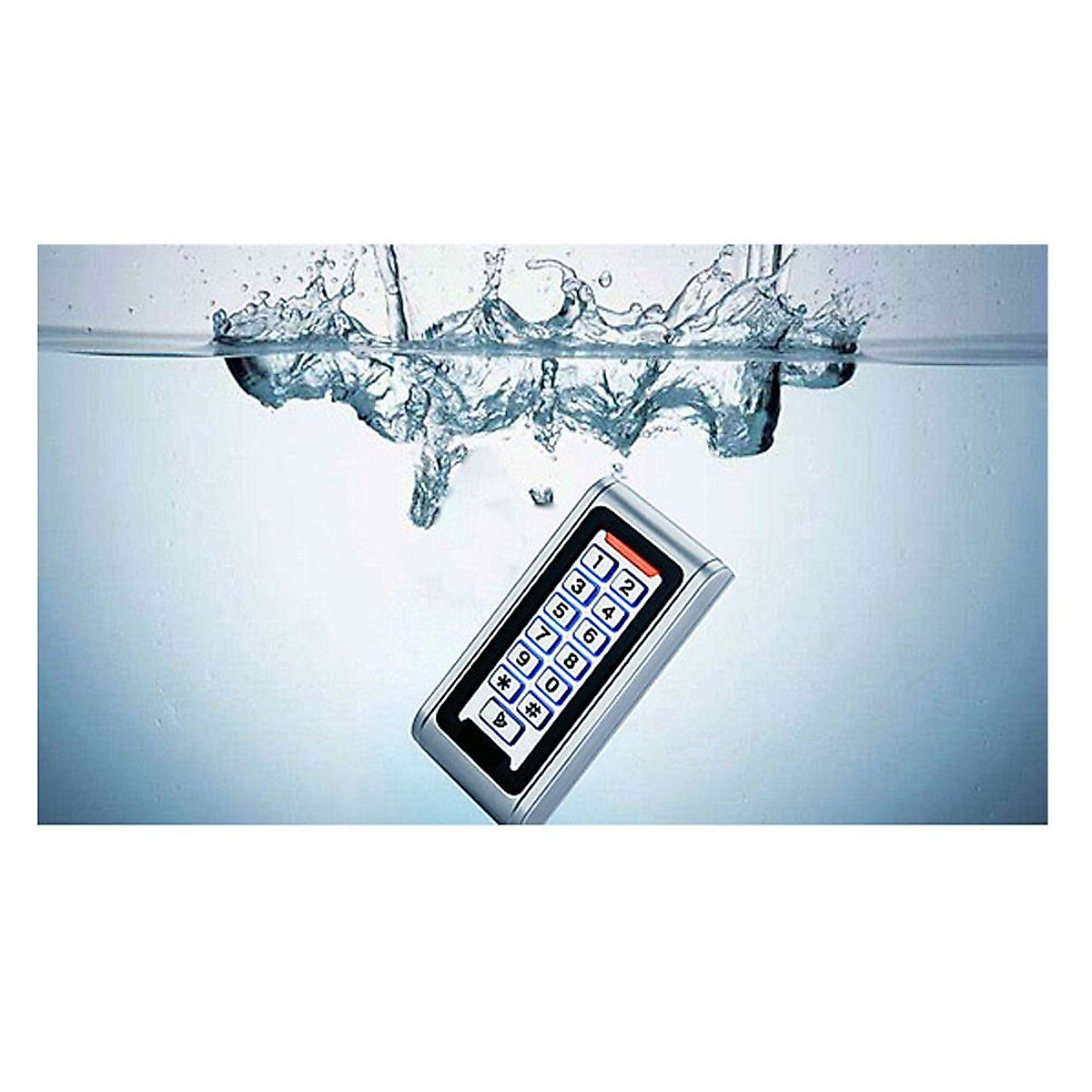 MENGQI-CONTROL Waterproof Metal RFID PIN Code Door Security Access Control System ANSI Standard North American Heavy Duty Electric Strike Lock,110V-240V Power Supply Unit,Exit Button,Cards/Key Fobs