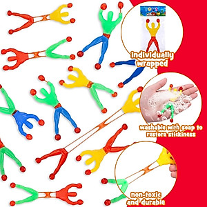 Liberty Imports 72 Pack Sticky Stretchy Wall Climbers Window Crawlers - Party Favor Tricky Novelty Toys Climbing Rolling Men for Kids