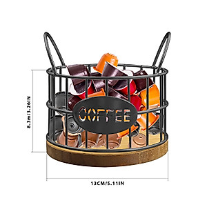 QUTHZZHY Coffee Pods Holder Large Capacity Coffee Pod Baskets Portable k cup organizer Iron crafts for Storaging Espresso Capsule Fruit Snack